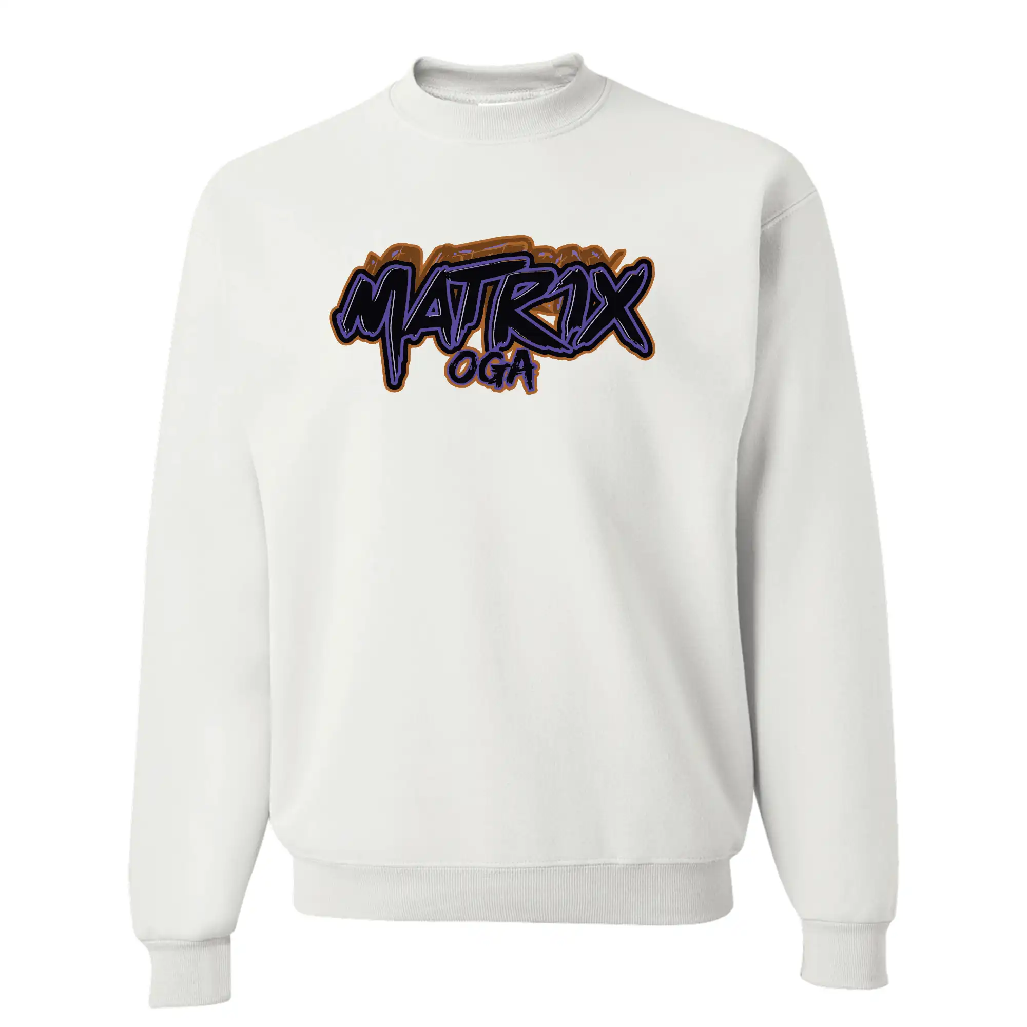 OGA White Crewneck Matrix - Fly Athletics